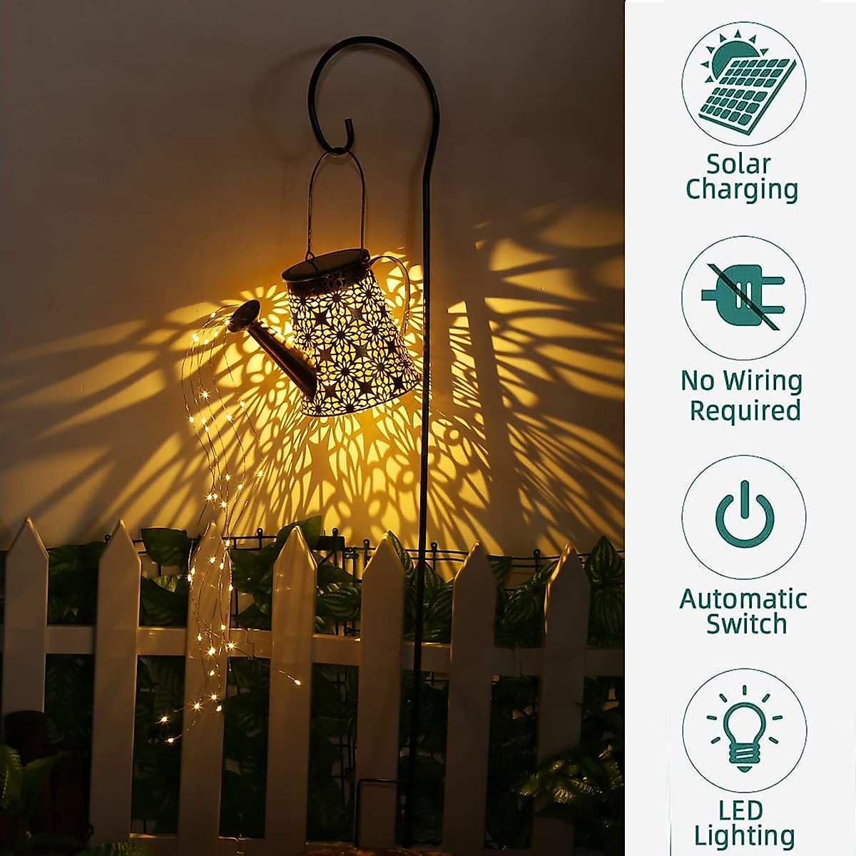 B-Best Solar Lights Outdoor Garden Decorations,Watering Can Landscape Light Large Hanging Lantern ,Outside Waterproof Patio Decor Perfect Gardening Gift