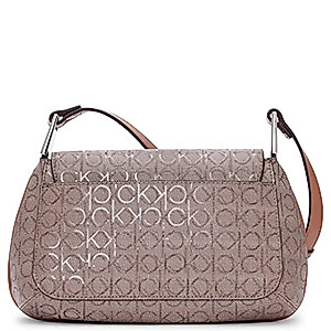 Calvin Klein Charlie Flap Crossbody, Almond/Taupe/Caramel