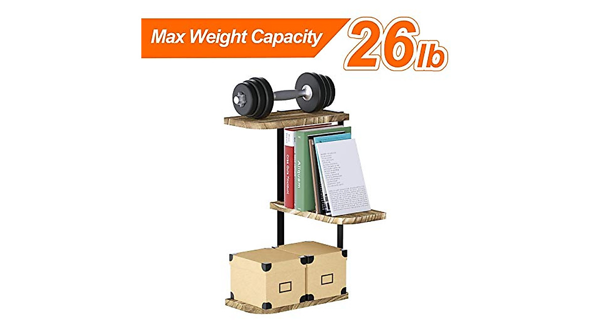 Love-KANKEI 3-Tier Rustic Corner Shelf - Space Saver