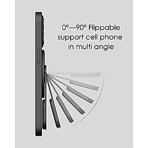 Aulumu G05 [4-in-1] Mag Safe Phone Grip [2023 Unique Design], Removable 360° Adjustable Phone Kickstand with Box Opener, Compatible with iPhone 14&13&12 Series (Black)