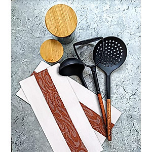 RUVANTI 100% Cotton Kitchen Towels Jacquard, Dish Towels for Kitchen, Washable Dish Cloths, Soft Tea Towels, Super Absorbent for Cleaning, Dishcloths for Quick Drying, 16x26, 12 Pack – Brown & White