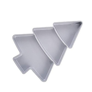 UPKOCH Fruit Plate Creative Christmas Tree Shape Dessert Plate Plastic Nuts Snacks Plates Portable Dishes Serving Tray (Grey)