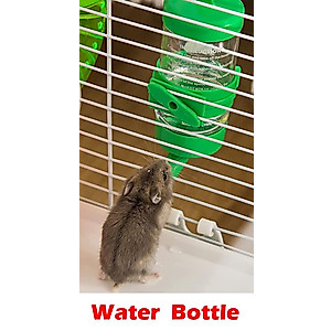 Extra Large 23" Multi-Floors Hamster Mansion Mouse Habitat Gerbil Home Rat House Small Animal Critter Expandable and Customizable Cage with Hide House Running Wheels Food Dish Water Bottle Deep Base