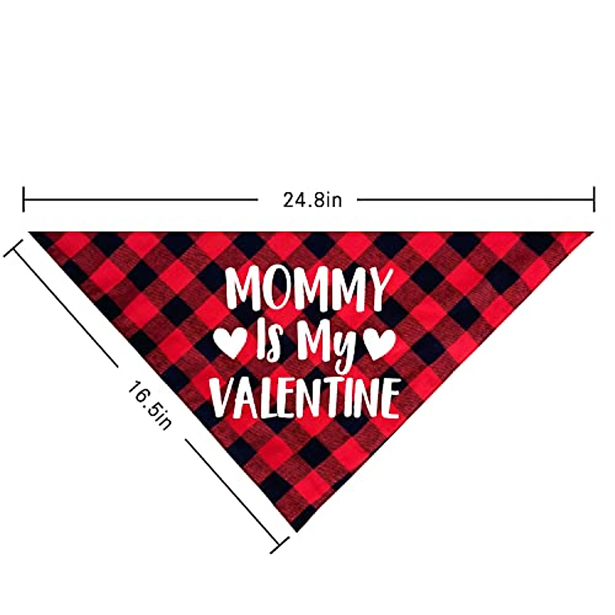 Valentine Holiday Dog Bandana, Cat Red Buffalo Bandana for Large Medium Small Pets Puppies (Large)