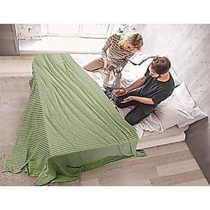 Utopia Bedding Cotton Waffle Blanket 300 GSM (Sage Green - 90x108 Inches) Soft Lightweight Breathable Bed Blanket King Size Layering Any Bed for All Season