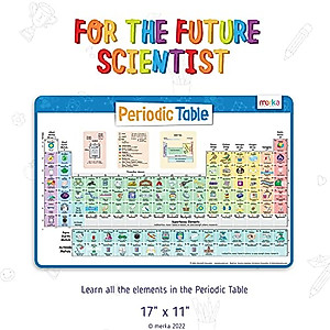 merka Kids Placemat Educational Placemats Periodic Table for Kids Chemistry Learning Placemat Kids Placemat for Dining Table