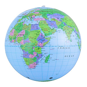 NUOBESTY Inflatable Globe PVC World Globe Inflatable Earth Beach Ball for Beach Playing or Teaching