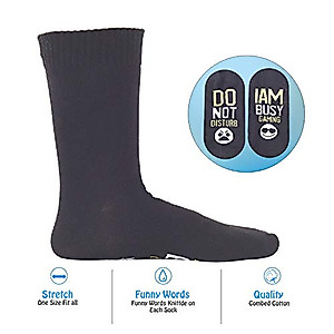 Do Not Disturb I'M Busy Gaming Socks, Funny Novelty Gamer Socks Gifts for Kids Teen Boys Mens Womens Game Lovers