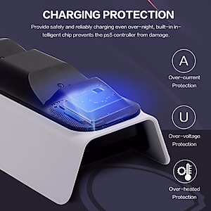 PS5 Controller Charger Station, Dualsense Charging Station for PlayStation 5 with 5V 3A AC Adapter