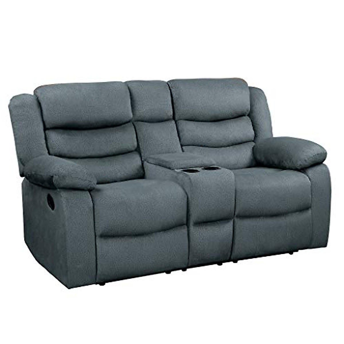 Homelegance 70" Manual Double Reclining Loveseat, Gray