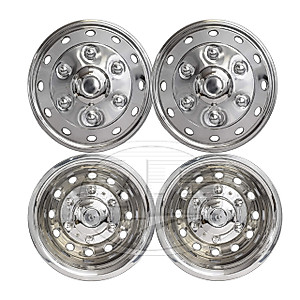 A+ 16” Stainless Steel Front Wheel Simulator for Ford Transit 2015~up – Set of 4