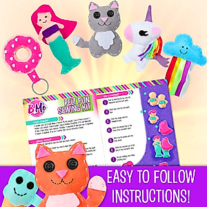Creative Kids Felt Sewing Kit - Craft 15+ Characters - Fun DIY Kit for Kids 8+ - Creative Sewing Craft Set
