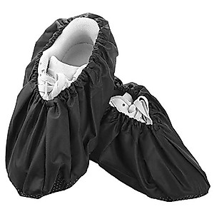 5 Pairs Waterproof Shoe Covers Reusable Non Slip Shoe Covers For Indoors, Thickened Oxford Cloth Boot Covers For Contrators And Carpet Floor, One Size Fit Most Men's Shoes Size 9-12