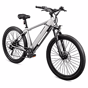 Schwinn Marshall Adult Electric Hybrid Bike, Large/X-Large Step-Over Frame, 7 Speed, 27.5-Inch Wheels, Matte Grey