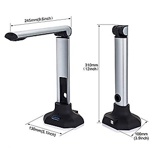 Document Camera for Teachers, Portable USB Visualiser A4 8MP with Auto-Focus and LED Supplemental Light. Excellent for Distance Education Web Classroom Library and Office Conferencing