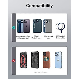 ESR Magnetic Travel Wireless Charging Pad, Portable Charger, Compatible with MagSafe Charger for iPhone 14/14 Plus/14 Pro/14 Pro Max/13/12 Series, Strong Magnetic Lock, Reinforced Braided Nylon Cable