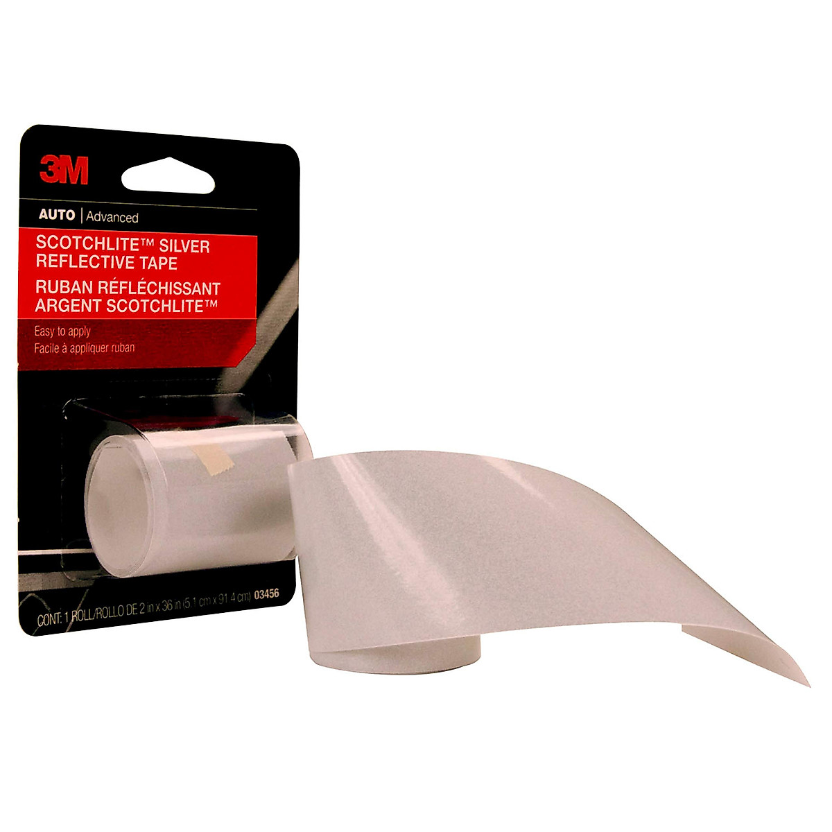 3M Scotchlite Red Reflective Tape, 03459, 2 in x 36 in, 1 Roll