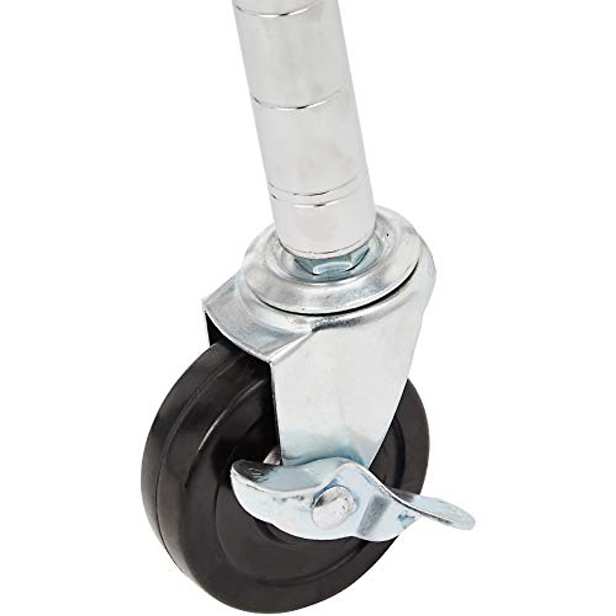 Amazon Basics 3-Tier Metal Basket Rolling Cart with Wood Top