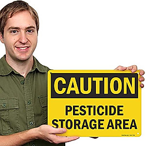 SmartSign - S-2858-Pl-14 "Caution - Pesticide Storage Area" Sign | 10" x 14" Plastic