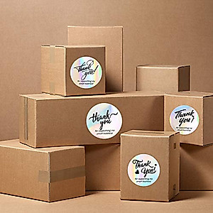 Padike 1.5" Thank You for Supporting My Small Business Stickers, 4 Designs, Highly Recommended for Small Business Owners and Online Sellers, 500 Labels Per Roll (Glitter Silver & Black, 1.5inch)