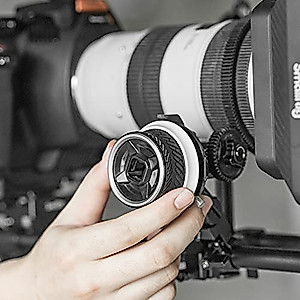 SmallRig Mini Follow Focus with A/B Stops & 15mm Rod Clamp and Snap-on Gear Ring Belt for DLSRs and Mirrorless Cameras, Fits Different Diameter Lenses Up to 114mm - 3010
