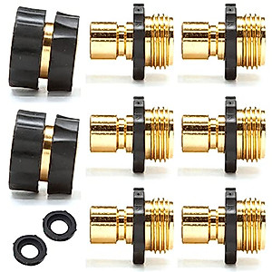 No-Leaks Pressure Washer Garden Hose Quick Connect Set , 6 Male Connects + 2 Female Connects