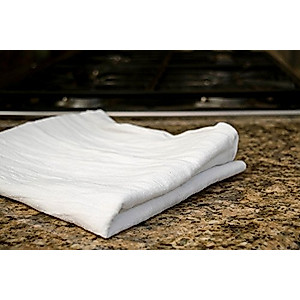 Cotton & Calm Exquisitely Absorbent Flour Sack Dish Towels (12 Pack, 28" x 28"), 100% Cotton White Dish Cloths Kitchen Towels - Crafted for Home, Restaurant, Bar, Hotel Use