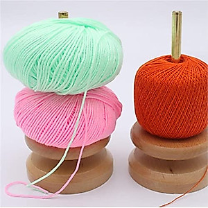 PhantomSky Wood Yarn Dispenser Yarn Spinner Wool Thread Holder with Twirling Mechanism for Knitting, Crochet