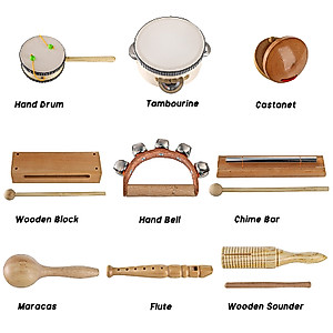 SOUJOY 13 Pack Kids Musical Instrument, Wooden Toddler Percussion Toy Set, Baby Montessori Toys for 2-12 Years Old, Preschool Educational Musical Toys for Children Early Learning