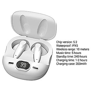 Iryreafer Wireless Earphones Universal Fingerprint Touching Low Latency Hands-Free Comfortable Noise Cancelling IPX5 Waterproof Stereo Sports