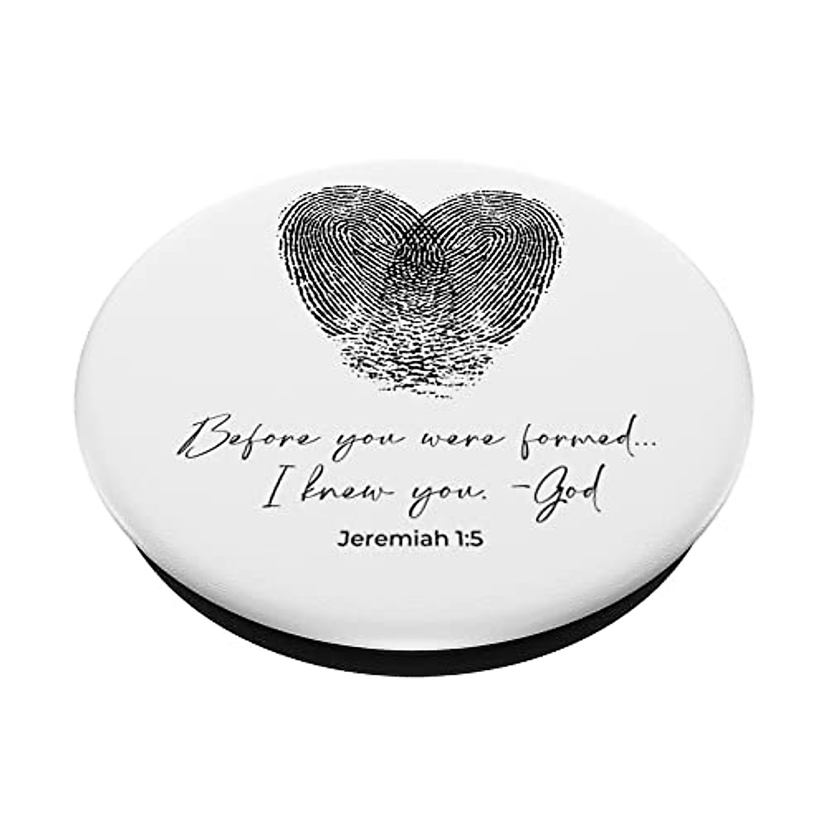 Fingerprint Heart Love Form Jeremiah 1 5 Christian Valentine PopSockets Swappable PopGrip