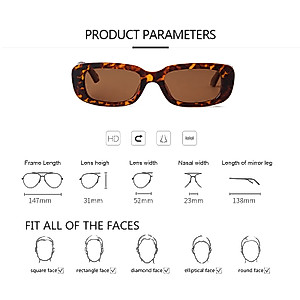 ADE WU Rectangle Sunglasses for Women Men Retro 90s Sunglasses Womens Trendy Rectangular Sun Glasses Y2K Unisex Stylish 2025