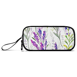 ALAZA Big Capacity Pencil Pen Case Office College School Large Storage Purple Lavender Spring(l1) Makeup Brush Pouch Holder Box Organizer(228cr1a)