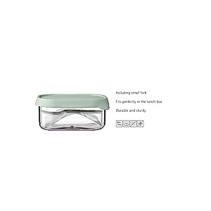 MEPAL, Take a Break Fruit Box with Lid and Fork Included, Ideal Container for Food Storage, Portable, BPA Free, Nordic Green, Holds 250ml|8.5 oz, 1 Count