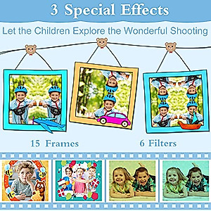 AILEHO Kids Camera for Boys Bear Cartoon Blue Child Video Camera Christmas Toy Birthday Gifts for 3-8 Year Old Starter Toddler Camera 8M 1080P with 32G Card LCD Screen 2.0"