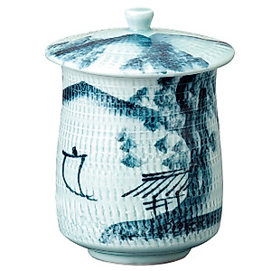 Soine Kiln 489-08-453 Sushi Hot Water Only Tochili Mountain Water with Lid, Blue, Approx. 10.1 fl oz (300 ml)