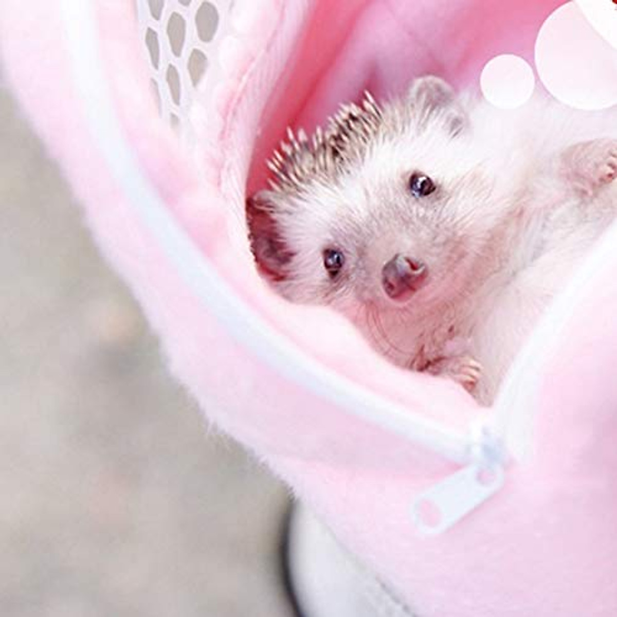 Heave Pet Carrier Bag Portable Small Animals Breathable Mesh Pouch Outgoing Travel Backpack Sleeping Bed for Hamster Guinea Pig Hedgehog Suger Glider Squirrel Blue S
