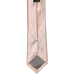 tiemart Skinny Solid Color Necktie, 2" Width (Blush Pink)