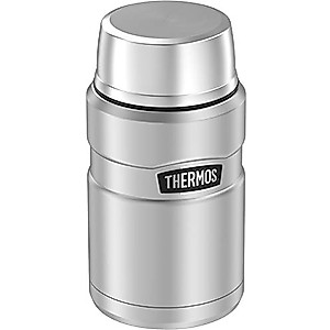 Thermos Stainless King 40 Ounce Beverage Bottle, Stainless Steel & Stainless King 24 Ounce Food Jar, Stainless Steel
