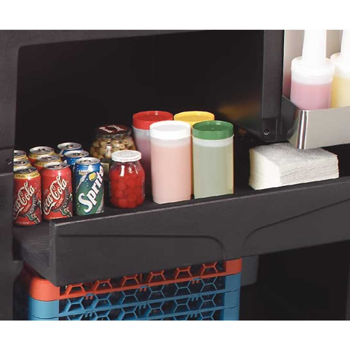 Carlisle FoodService Products Maximizer Portable Travel Bar Table with Locking Casters for Catering, Buffets, Restaurants, Ldpe, 56 X 26.5 X 48.5 Inches, Black