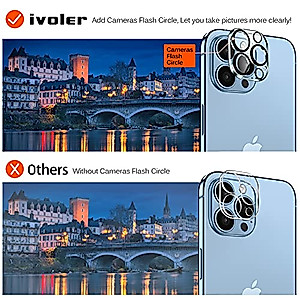 ivoler[4+2Pack]Screen Protector Compatible With iPhone 13 Pro Max 6.7‘’[4 Pack]with [2 Pack] Camera Lens Protector, HD Tempered Glass Film With Align Frame, 9H Hardness, Bubble Free,Scratch Resistant