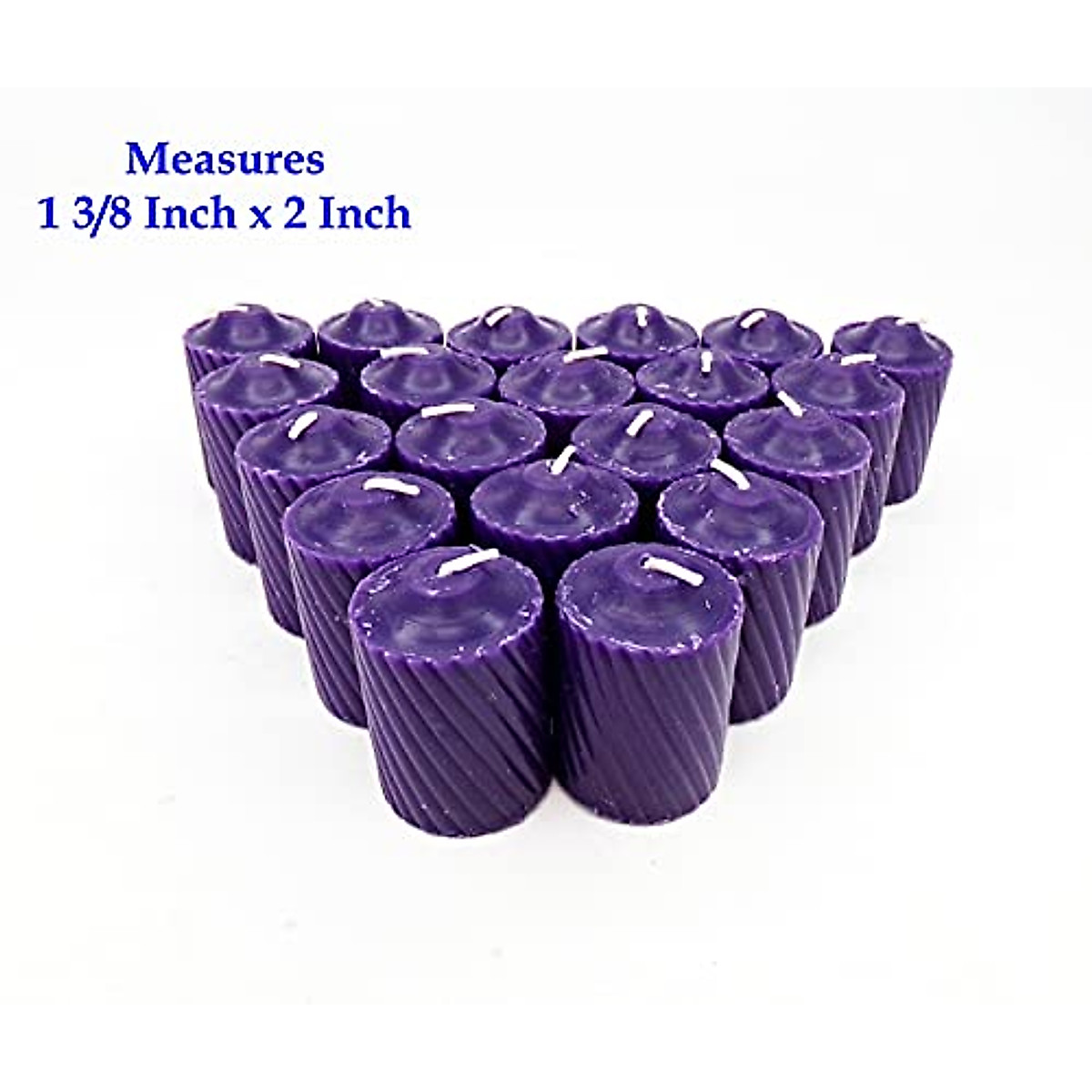 Purple Plumeria Scented Votive Candles - 15 Hour Long Burn Time - Textured Finish - Box of 20