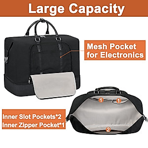 Travel Weekender Bag for Women, Overnight Bag with Shoe Compartment Oversized Travel Duffel Bag Carry On Tote 21"