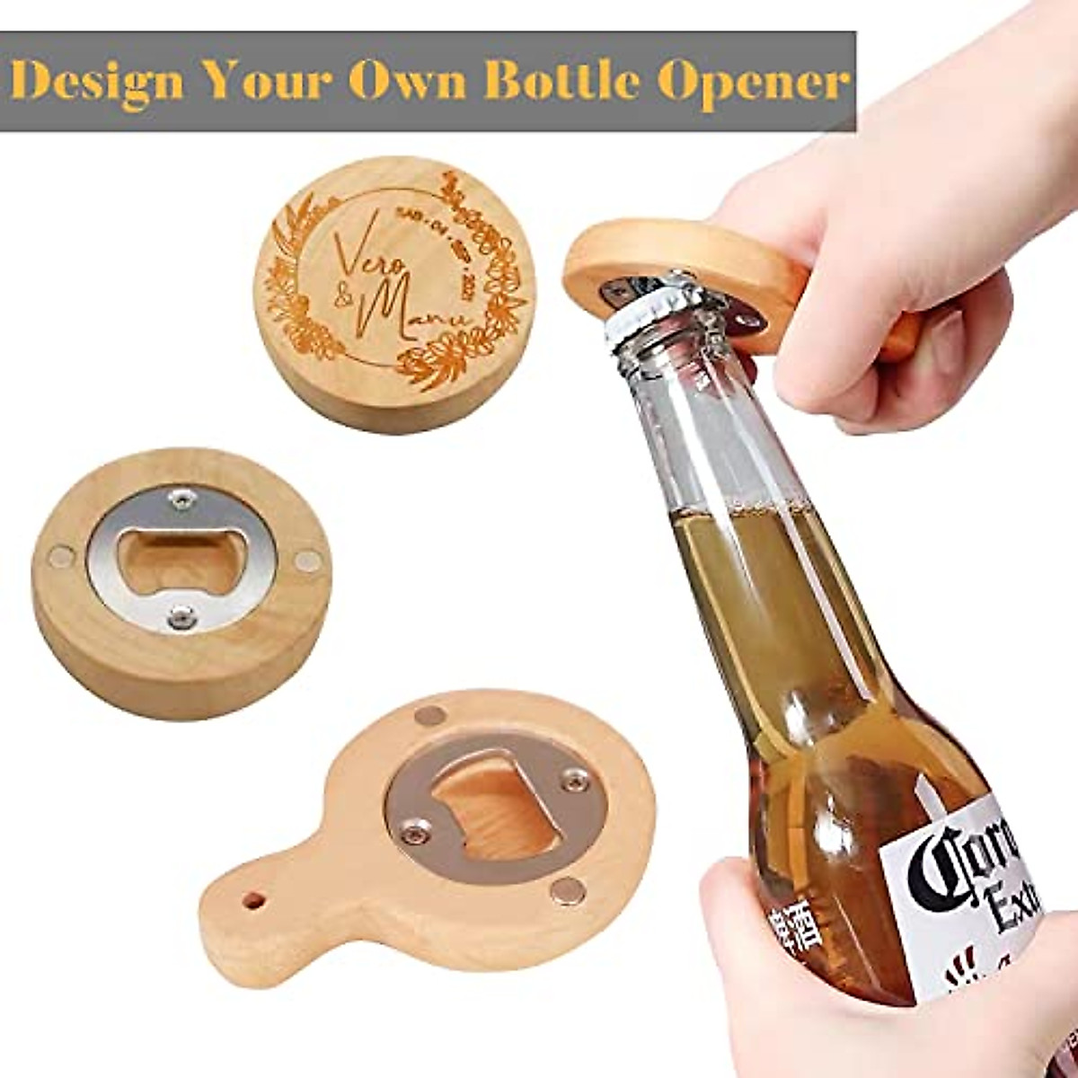 Bottle Opener Insert - 20 Sets Stainless Steel Bottle Opener Inserts Kit with Screws Screwdriver for Bottle Opener DIY Resin Mould Kit Bottle Opener Hardware Parts Supply