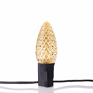 25 Pack C7 Led Replacement Christmas Light Bulb, C7 Shatterproof Led Bulbs for Christmas String Lights, E12 Candelabra Base, Commercial Grade Dimmable Holiday Bulbs, Warm White