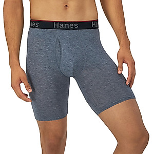 Hanes Total Support Pouch Men's Boxer Briefs Pack, Anti-Chafing, Moisture-Wicking Underwear, Odor Control (Reg or Long Leg)