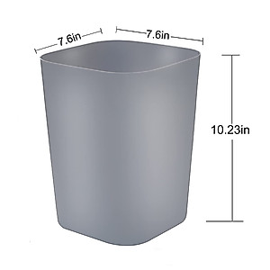 Gereen 2 Gallon Trash Can,Small Trash Can for Bathroom,Square Trash Bin Wastebasket for Bathroom Bedroom Kitchen Countertop Under Sink (1, Gray)