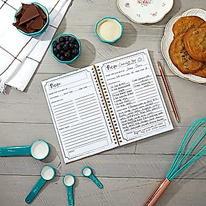 Pipilo Press Blank Recipe Book to Write Your Own Recipes, 120 Pages, 8 Sections, Floral and Orange Theme, Laminated Hardcover (5.5 x 8.5 In)