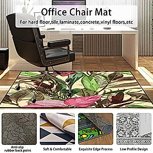 PeeNoke Floral Seamless Magnolia Branch Leucadendron Palm Leaves Leaves Area Rug Outdoor Patio Rug Play Mat Floor Mat Modern Carpet Non-Slip Home Decor Living Room Bedroom Nursery, 6x9 ft