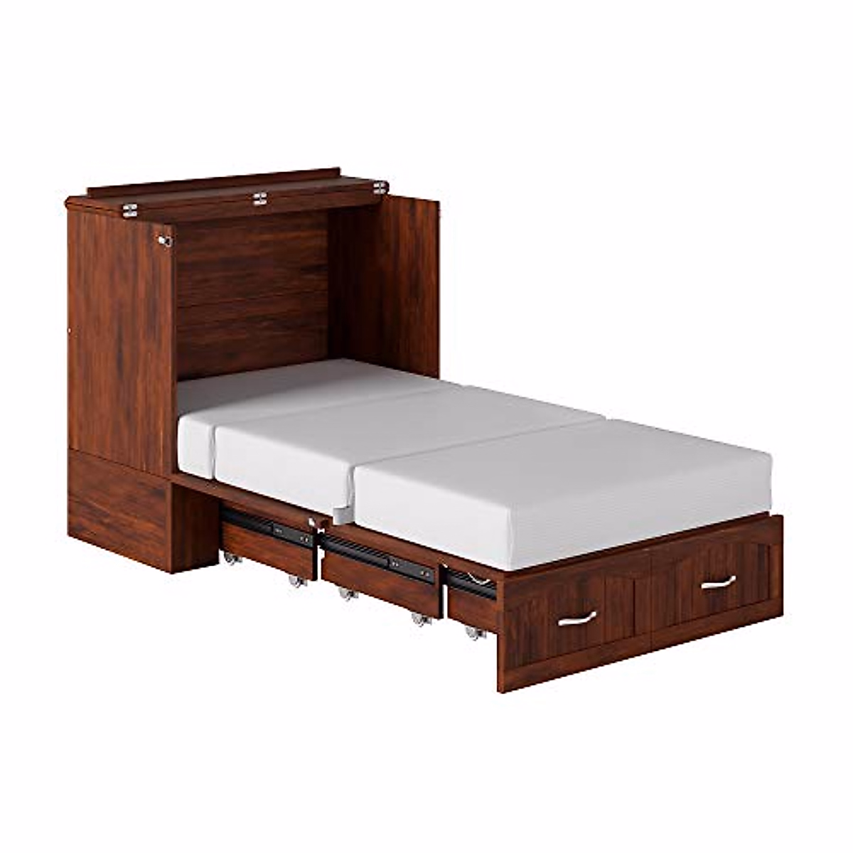 AFI Southampton Murphy Bed Chest with Charging Station, Twin XL, Walnut